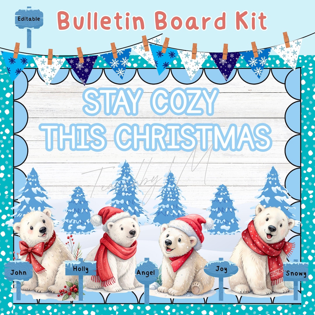 Stay Cozy This Christmas Bulletin Board Kit | Winter Classroom Decor ...