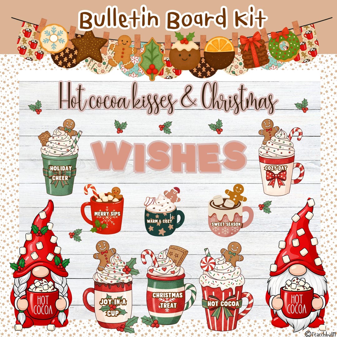 Hot Cocoa Christmas Bulletin Board Kit | Cozy Classroom Decor - Etsy