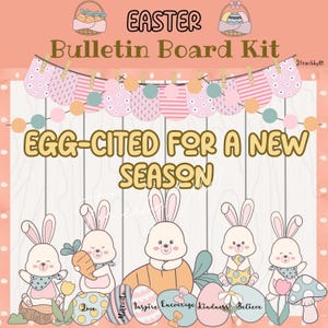 Hoppy Easter Bulletin Board Kit L Hopping Into Spring Bulletin Board ...