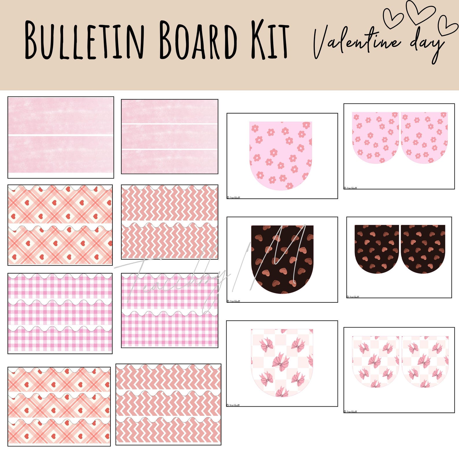 Valentine's Day Bulletin Board Kit, Love Grows Here Door Decor ...