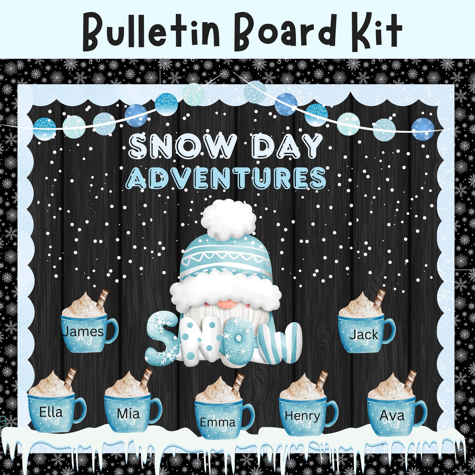 Snow Day Bulletin Board Kit: Winter Classroom Decor (PDF) - Etsy