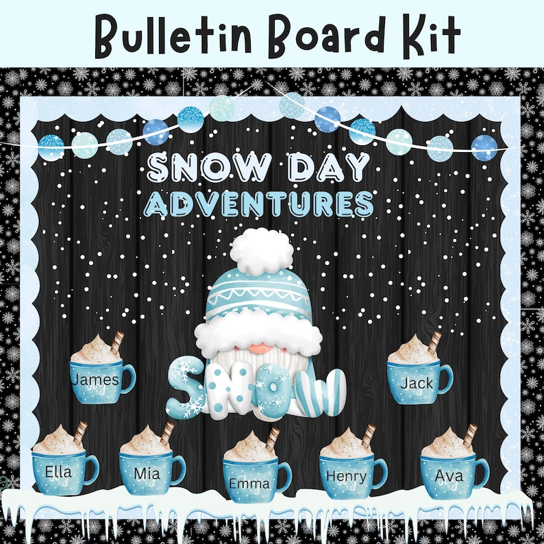 Snow Day Bulletin Board Kit: Winter Classroom Decor (PDF) - Etsy