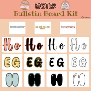 Hoppy Easter Bulletin Board Kit L Hopping Into Spring Bulletin Board ...