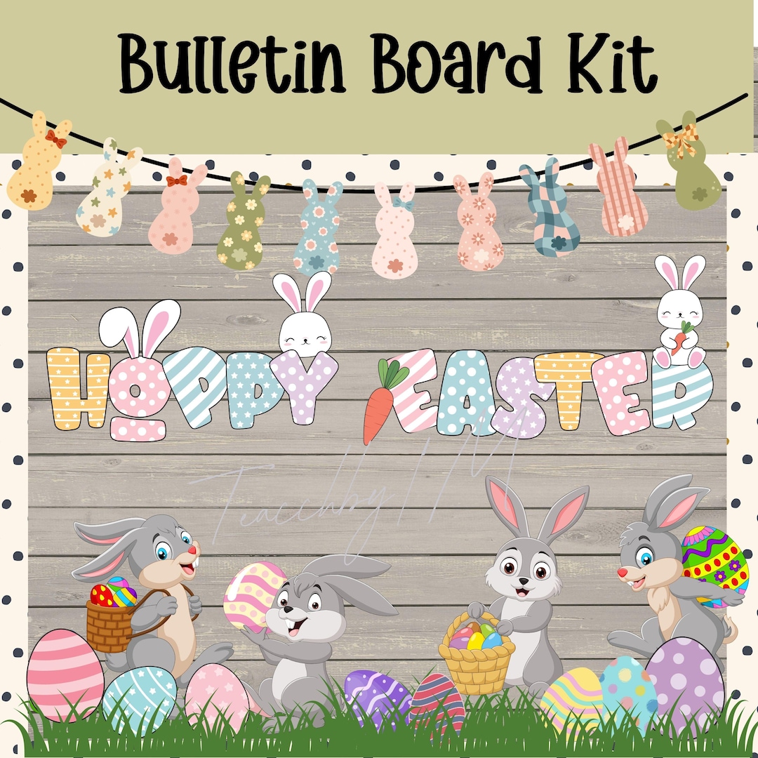 Hoppy Easter Bulletin Board Kit: Classroom Spring Decor (PDF & PPT) - Etsy
