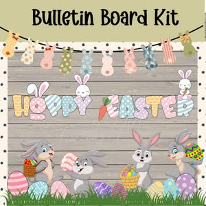 Hoppy Easter Bulletin Board Kit: Classroom Spring Decor (PDF & PPT) - Etsy