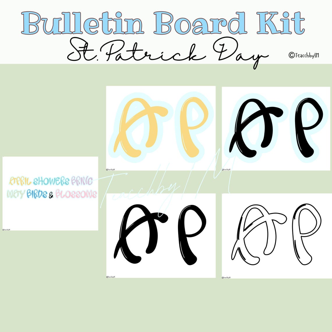 April Showers Bring May Birds & Blossoms Bulletin Board Kit L Let’s ...