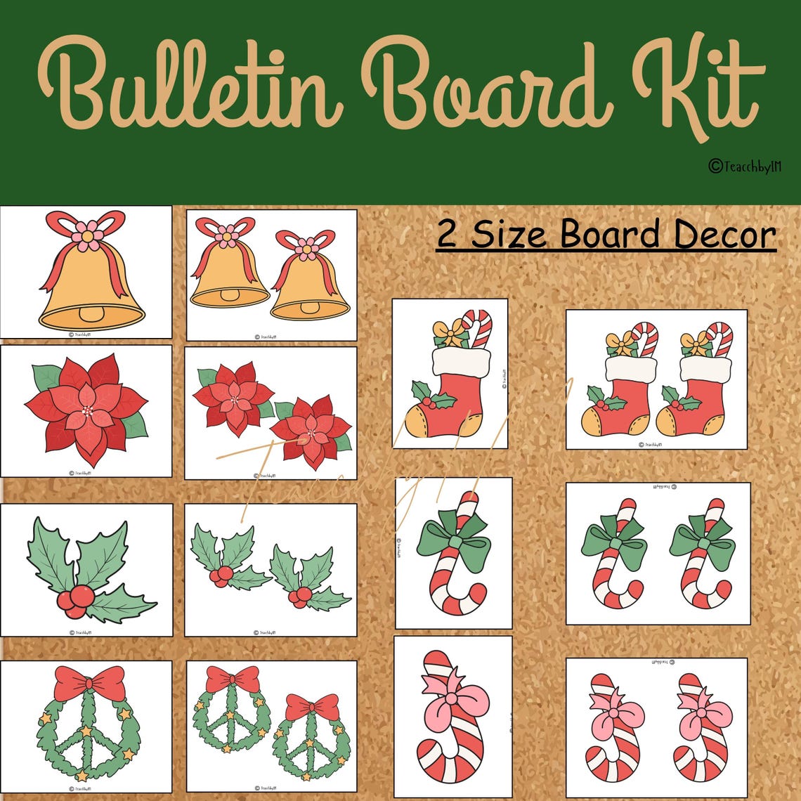 Merry Christmas Bulletin Board Kit | Happy Holiday Decor | Christmas ...