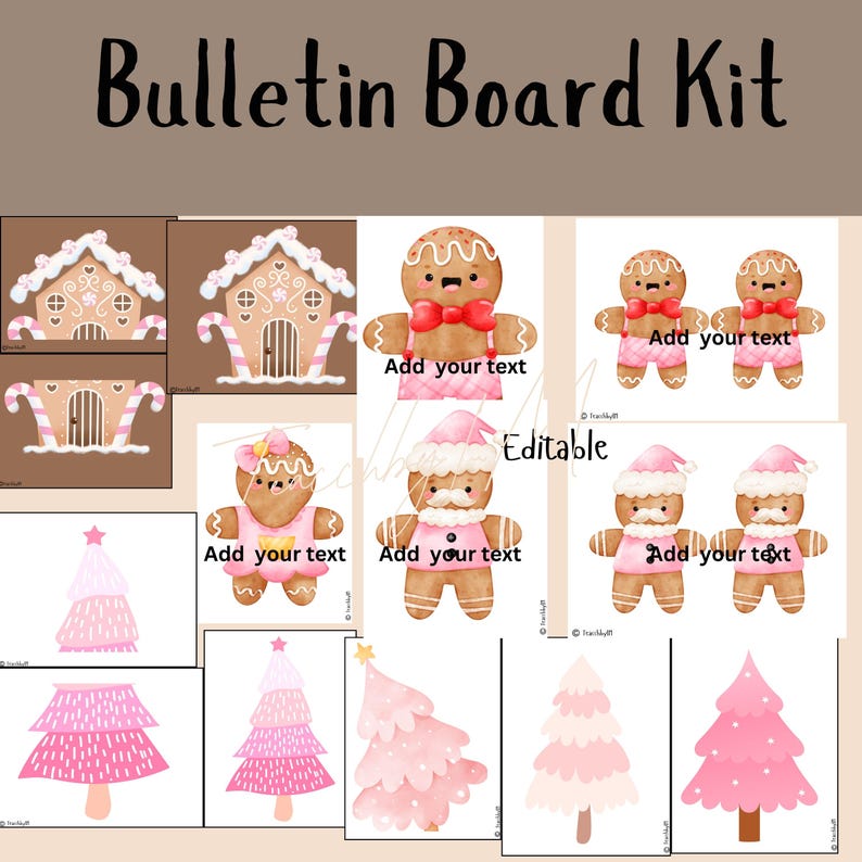 Christmas Bulletin Board Kit | Merry Christmas Classroom Decor | Holly ...