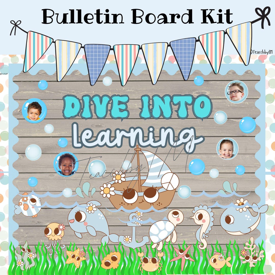 Spring Under the Sea Bulletin Board Kit L Dive Into Learning Bulletin ...