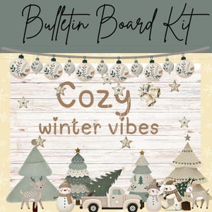 Cozy Winter Vibes Bulletin Board Kit Christmas-chanukah-kwanzaa,/ Happy ...
