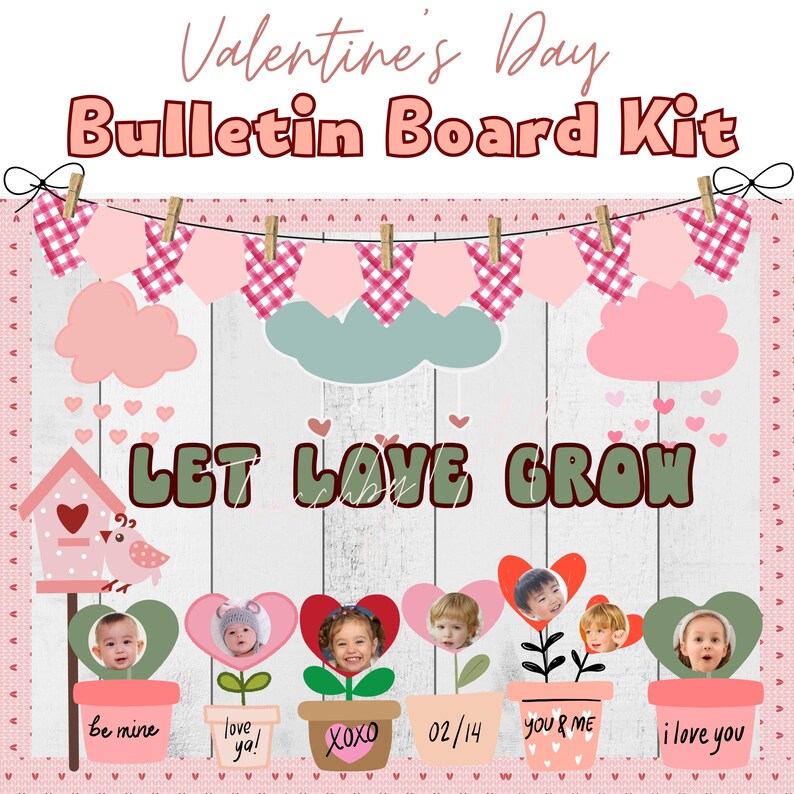 Valentine's Day Bulletin Board Kit: You Are Loved, Printable Decor (PDF ...
