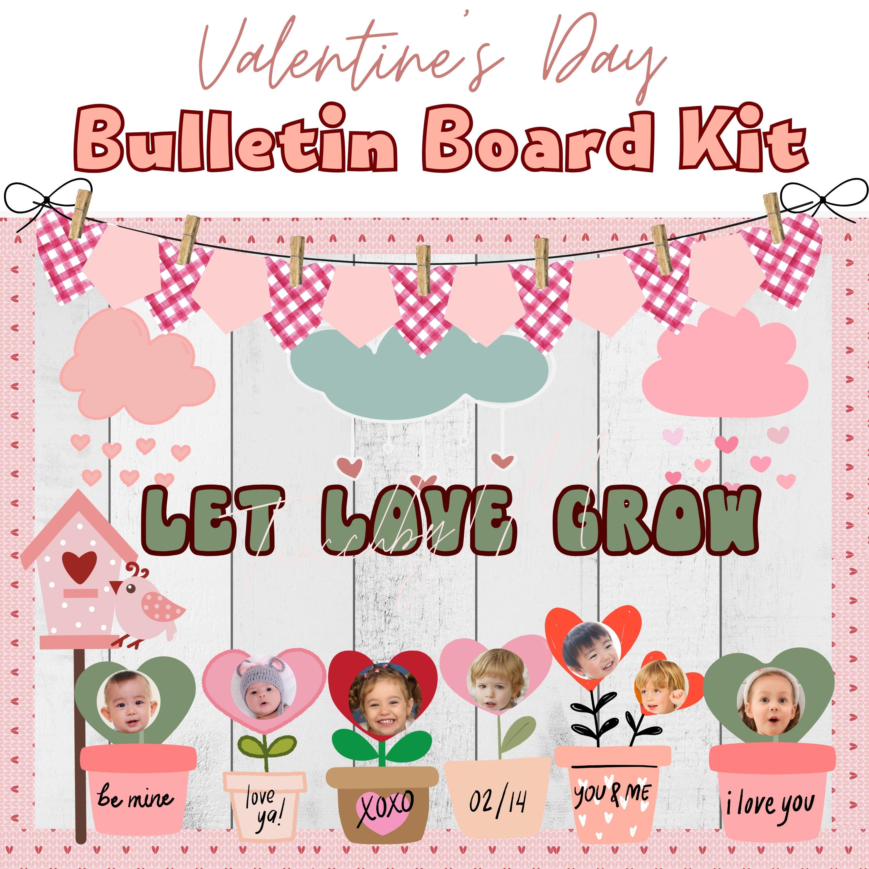 Valentine's Day Bulletin Board Kit: You Are Loved, Printable Decor (PDF ...
