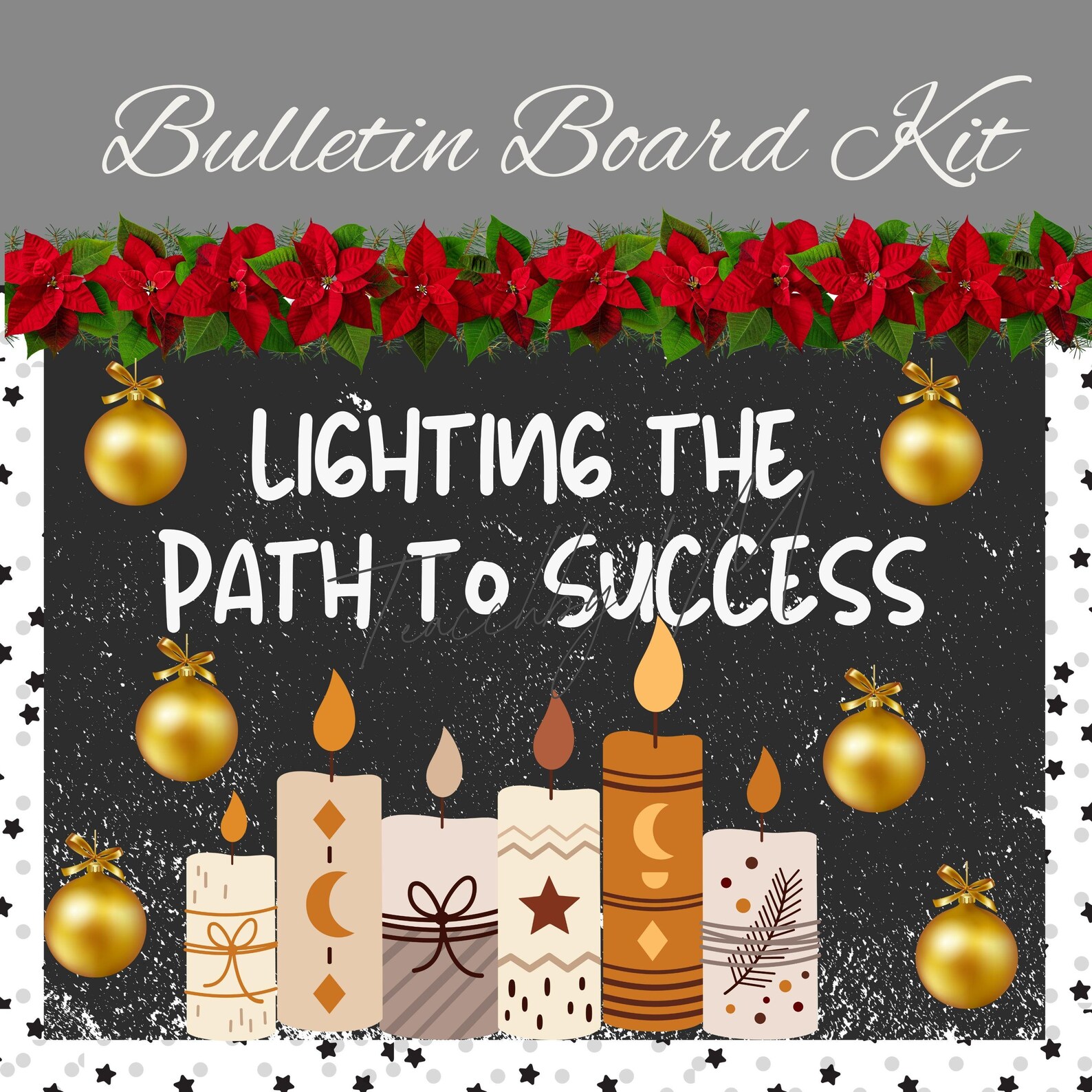 Christmas Classroom Bulletin Board Decor: Light Theme (printable PDF ...