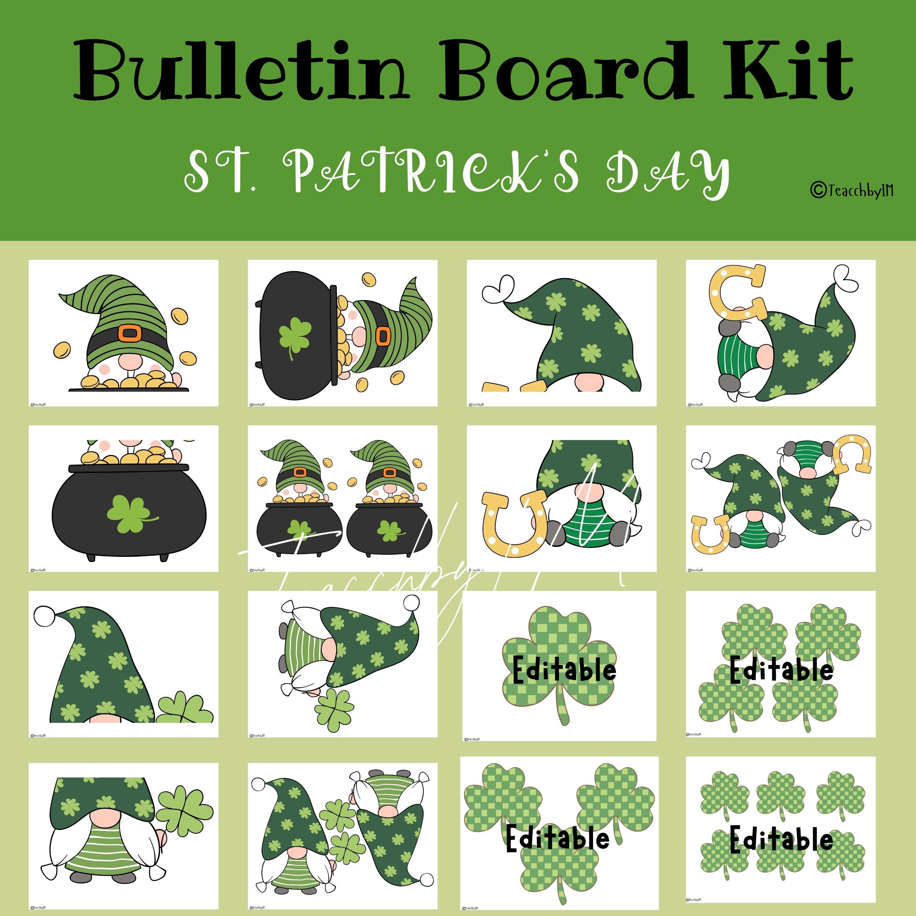 St. Patrick's Day Bulletin Board Kit: Shamrock Decor (PDF & PPT) - Etsy