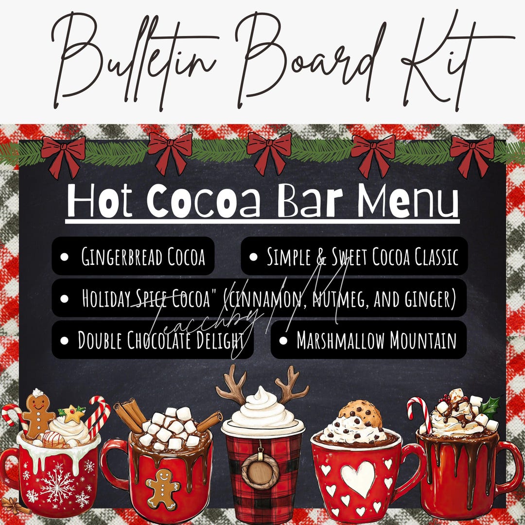 Hot Cocoa Bar Menu Bulletin Board Kit (printable PDF, PTT) - Etsy