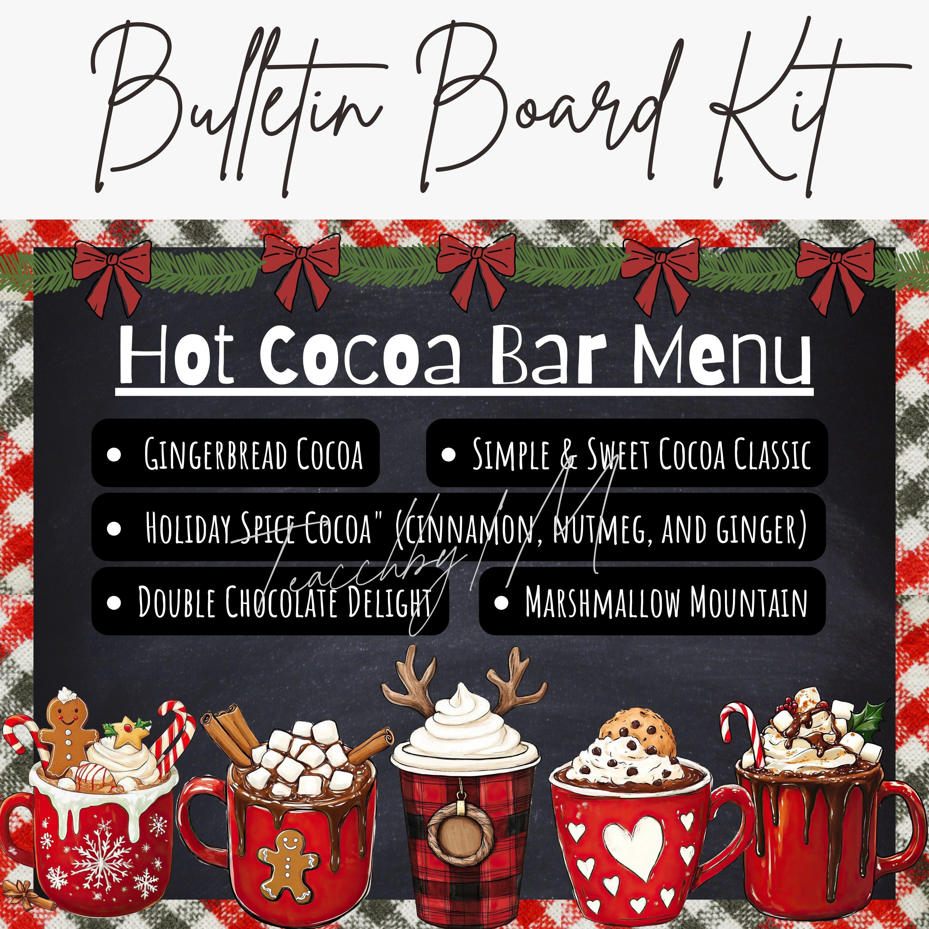 Hot Cocoa Bar Menu Bulletin Board Kit (printable PDF, PTT) - Etsy