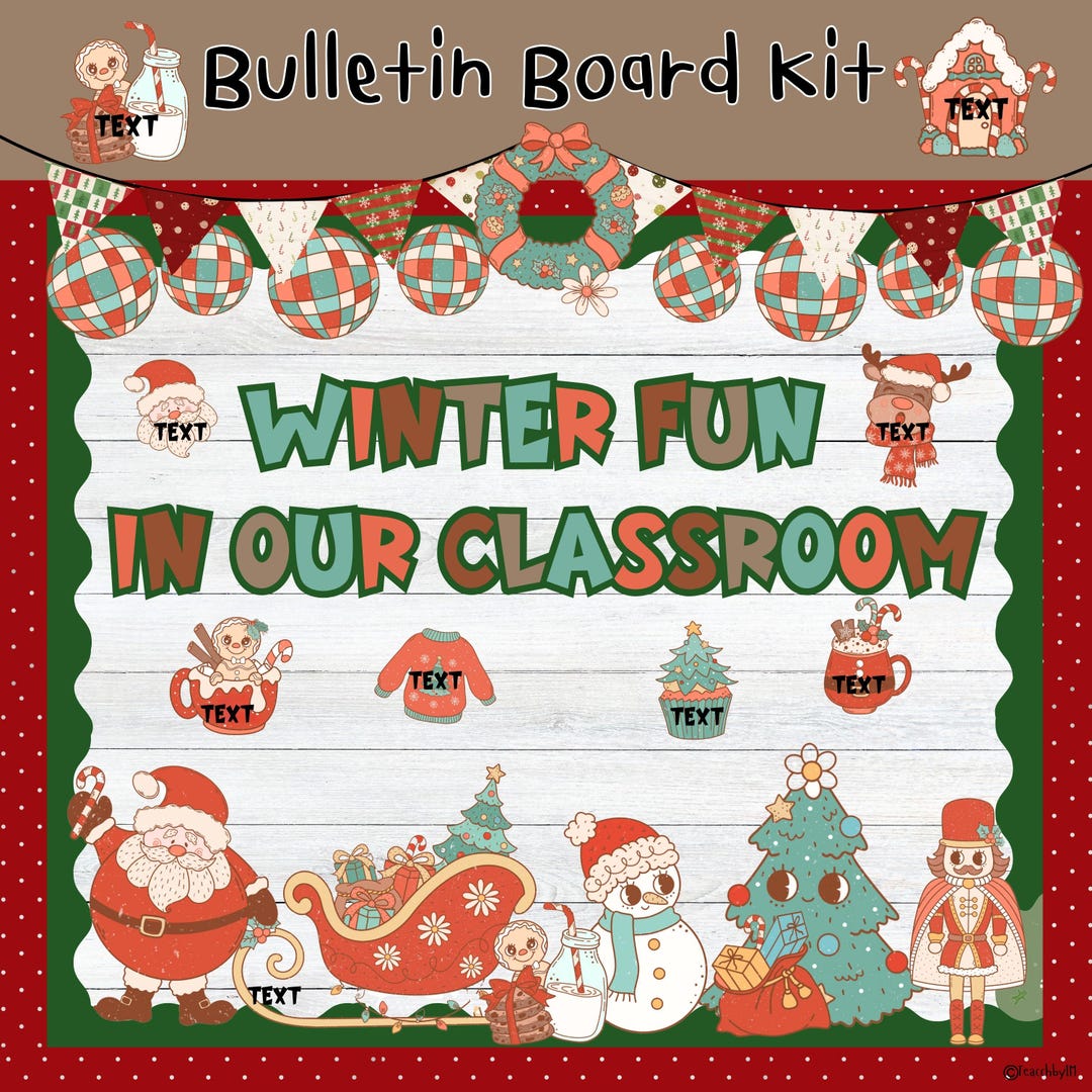 Winter Classroom Bulletin Board Kit | Christmas Decor | Holiday Display ...