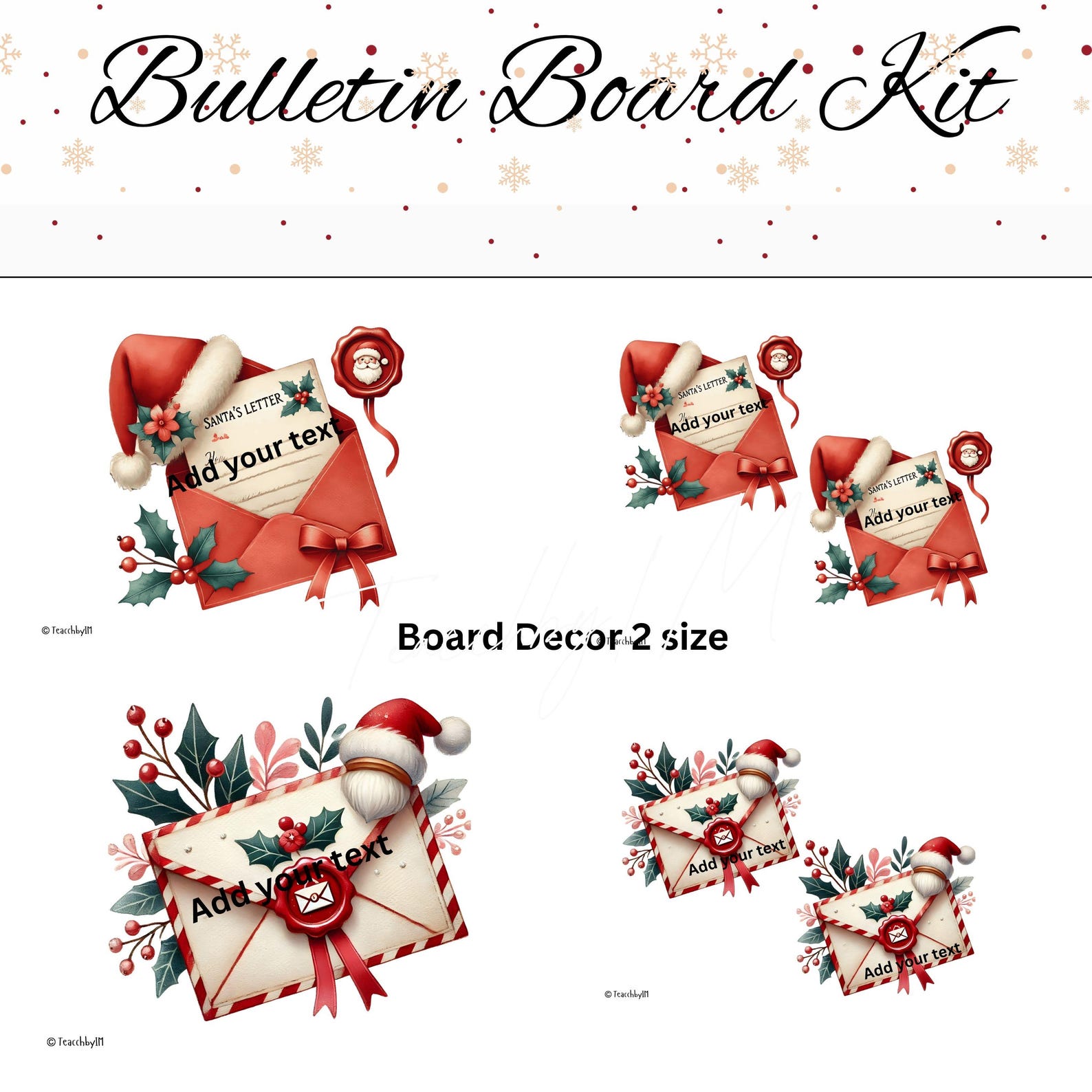 Letters to Santa Bulletin Board Kit L Merry Christmas Classroom Decor ...