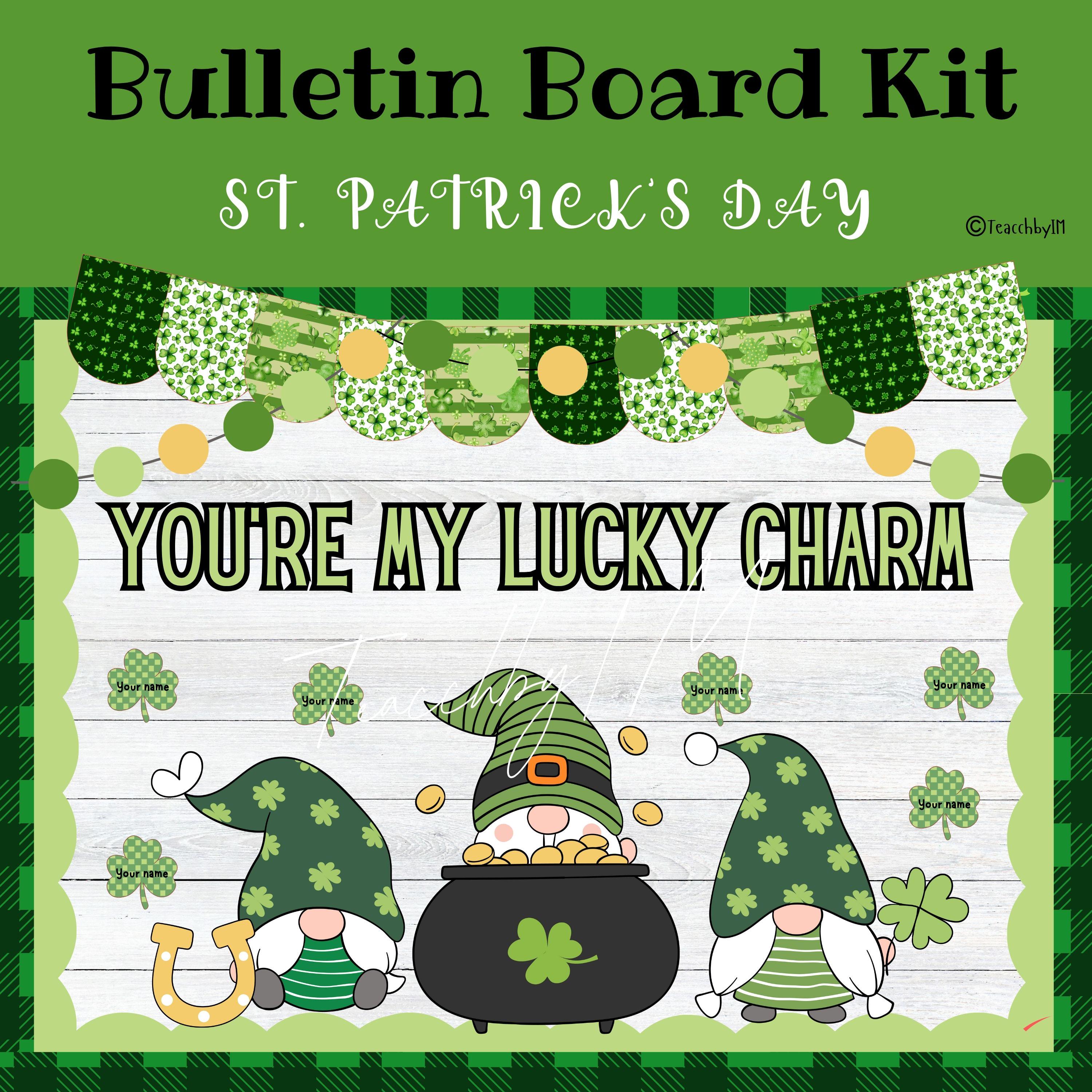 St. Patrick's Day Bulletin Board Kit: Shamrock Decor (PDF & PPT) - Etsy