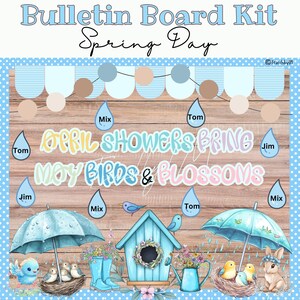 April Showers Bring May Birds & Blossoms Bulletin Board Kit L Let’s ...