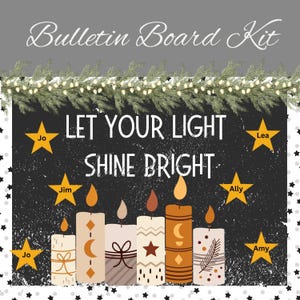 Christmas Classroom Bulletin Board Decor: Light Theme (printable PDF ...