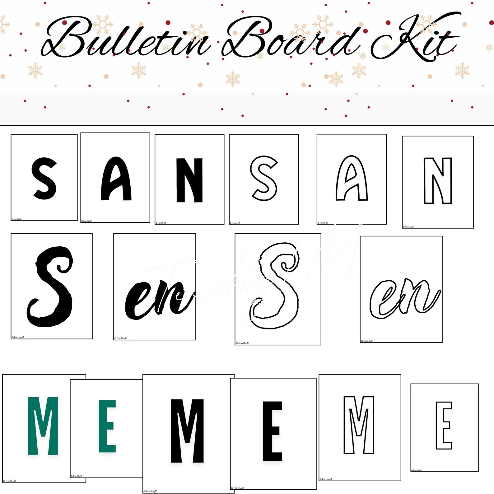 Letters to Santa Bulletin Board Kit L Merry Christmas Classroom Decor ...