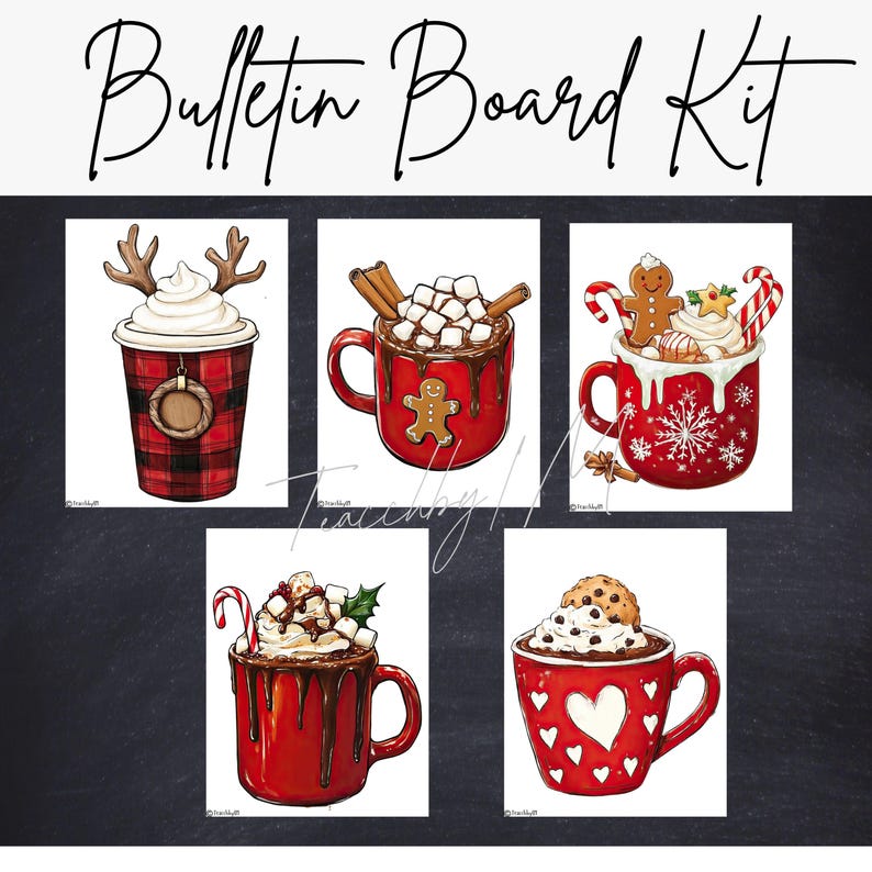 Hot Cocoa Bar Menu Bulletin Board Kit (printable PDF, PTT) - Etsy