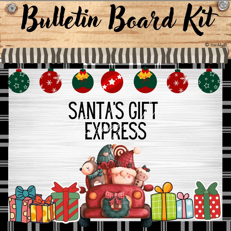Merry Christmas Bulletin Board Kit Classroom Decor L HO HO HO Gifts of ...