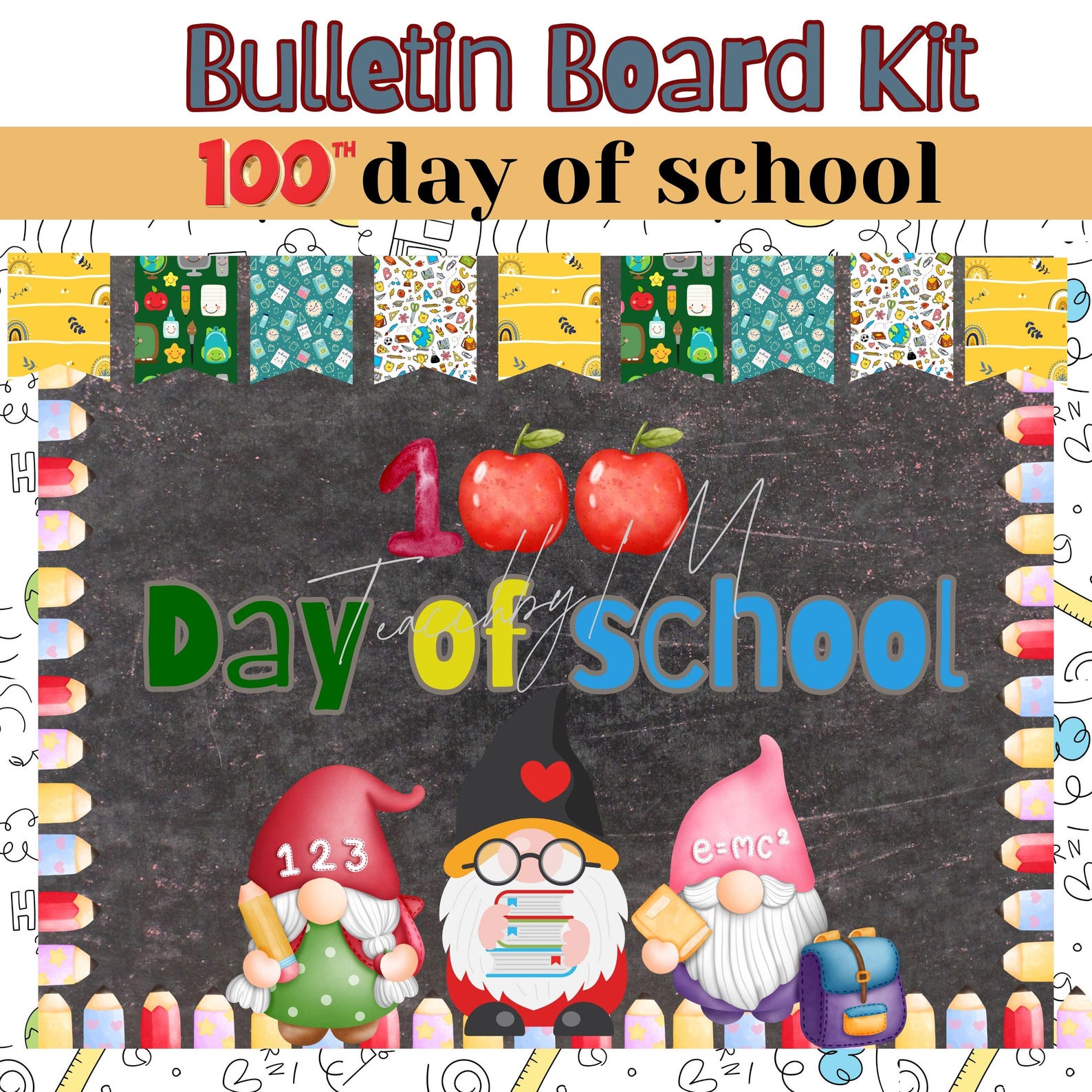 100 Days of School Bulletin Board & Classroom Decor and Editable ...