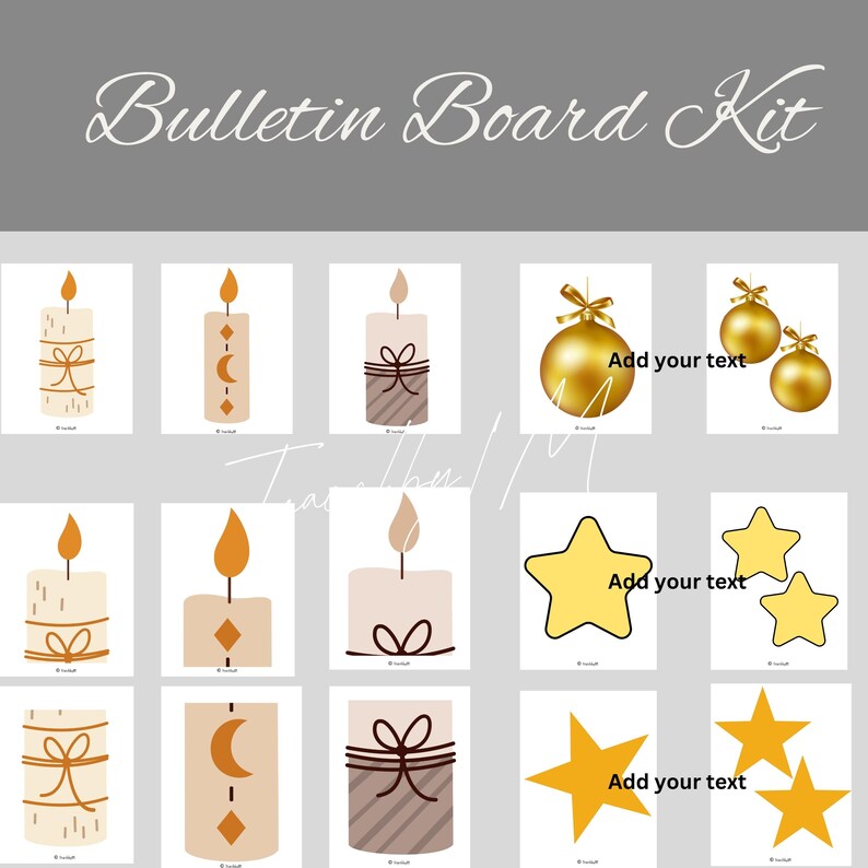 Christmas Classroom Bulletin Board Decor: Light Theme (printable PDF ...