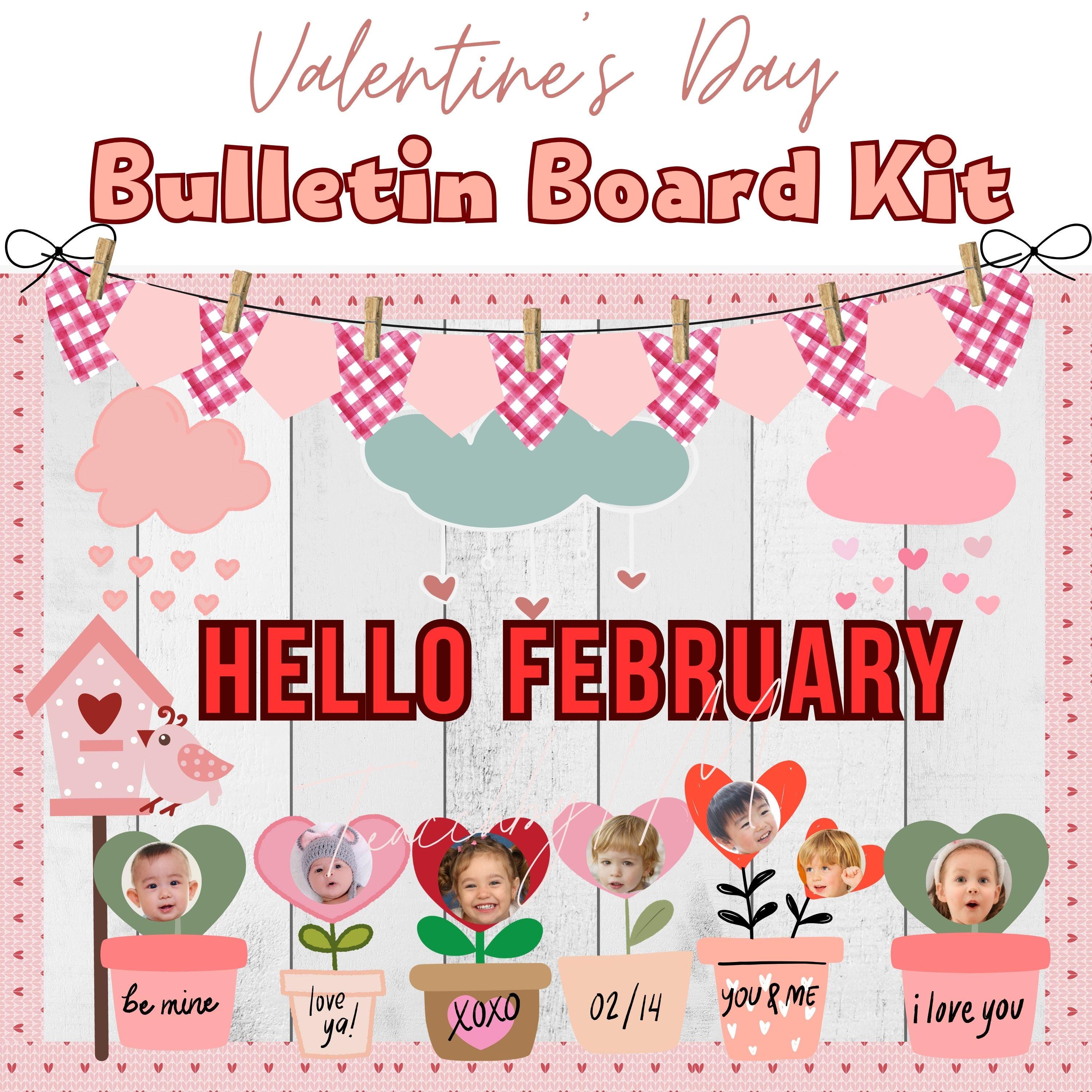 Valentine's Day Bulletin Board Kit: You Are Loved, Printable Decor (PDF ...