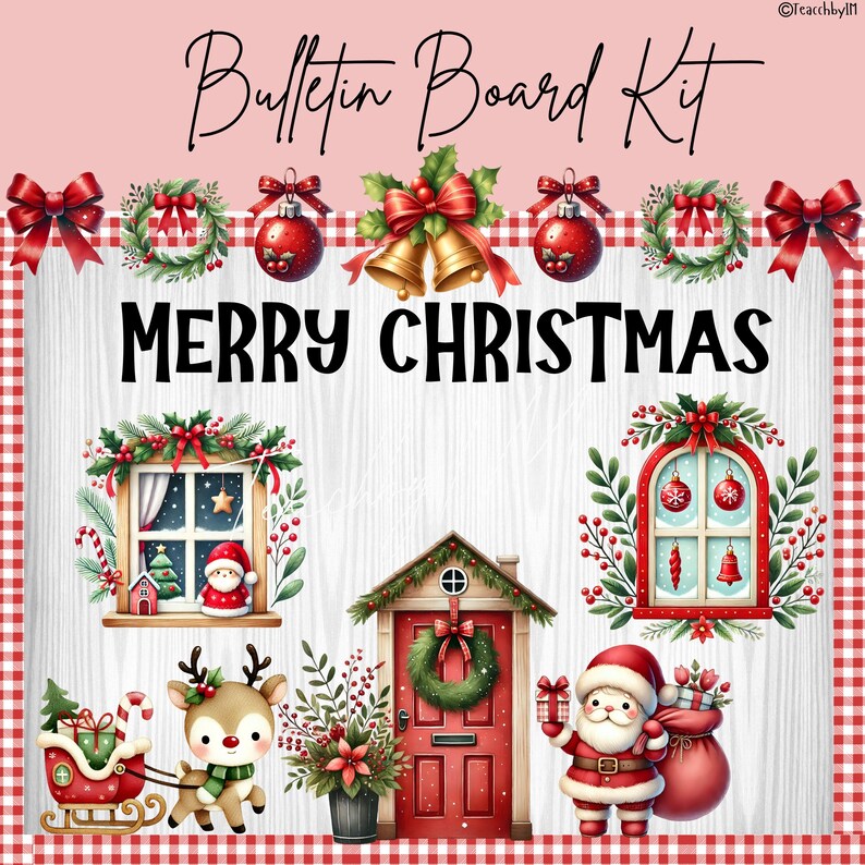 Hello Christmas Classroom Decor Printable | Merry Christmas Bulletin ...