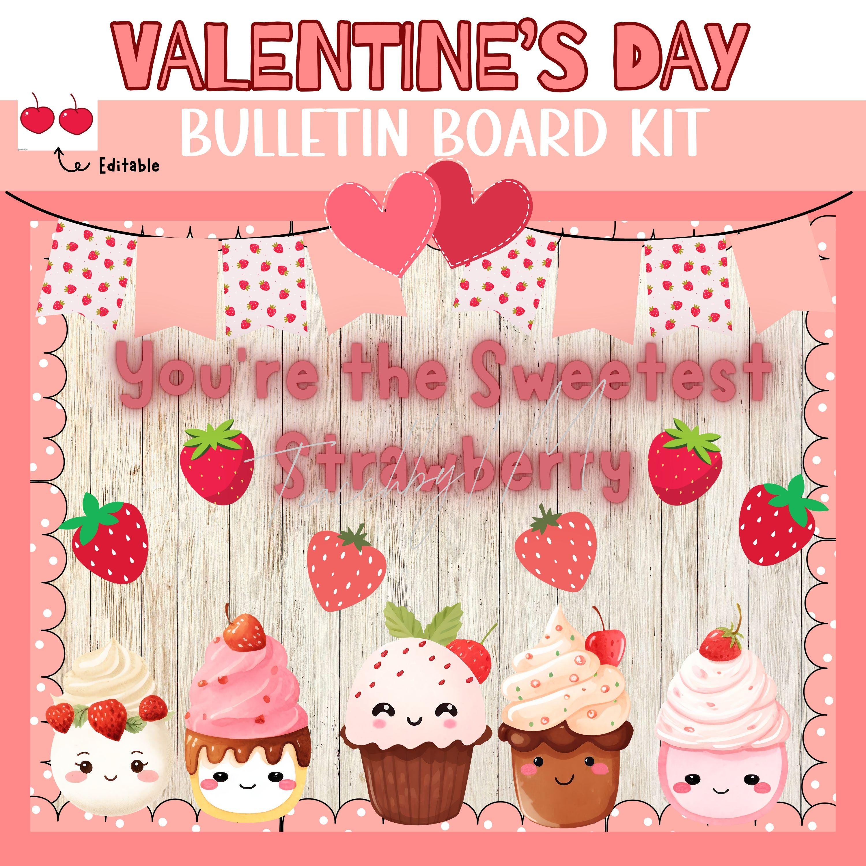 Valentine's Day Bulletin Board Kit, Have a Berry Happy Valentines Day ...
