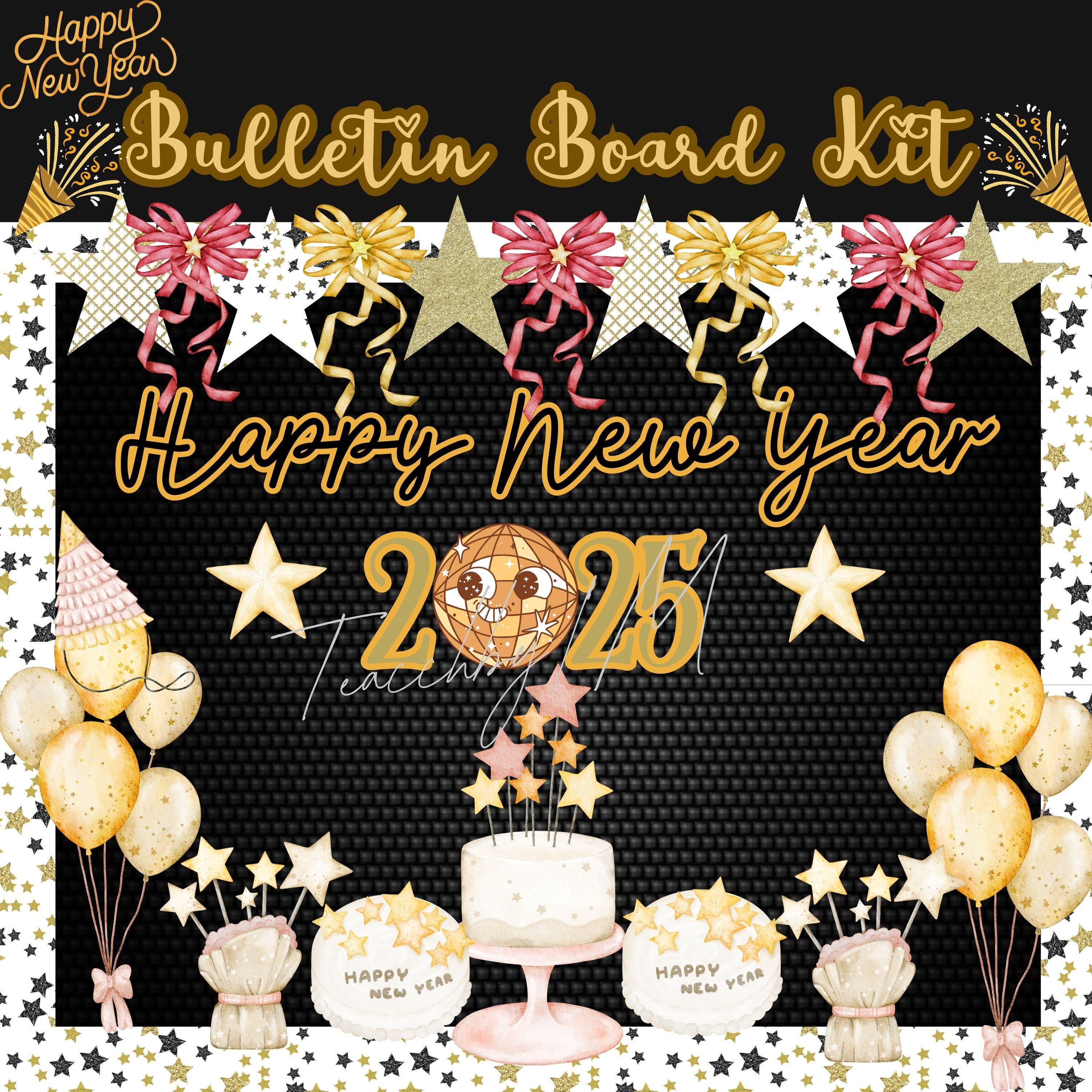 Happy New Year Bulletin Board Kit L January Bulletin Board L Shine ...