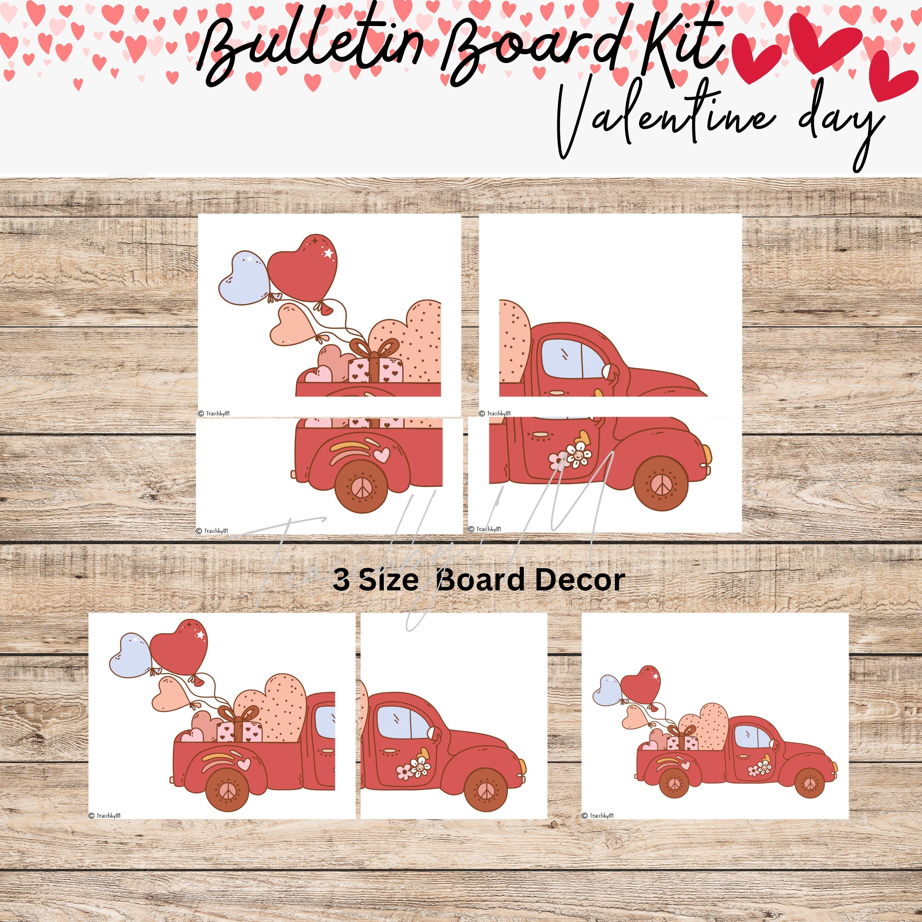 Valentine's Day Bulletin Board Kit, Happy Valentine Door Decor ...