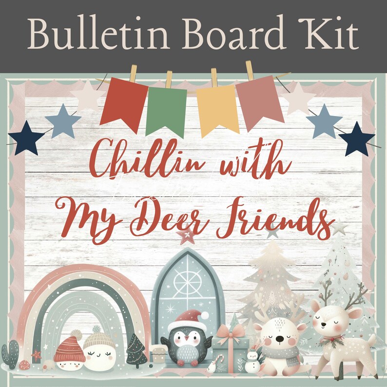 Christmas Bulletin Board Kit Winter Classroom Decor ,cool Friends Warm ...