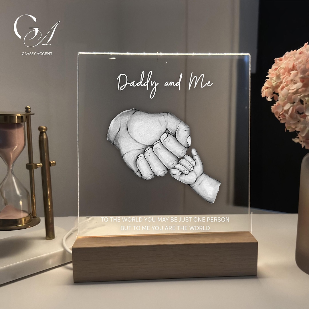 Daddy and Me Night Light Acrylic Plaque, Father's Day Gift Acrylic Led ...