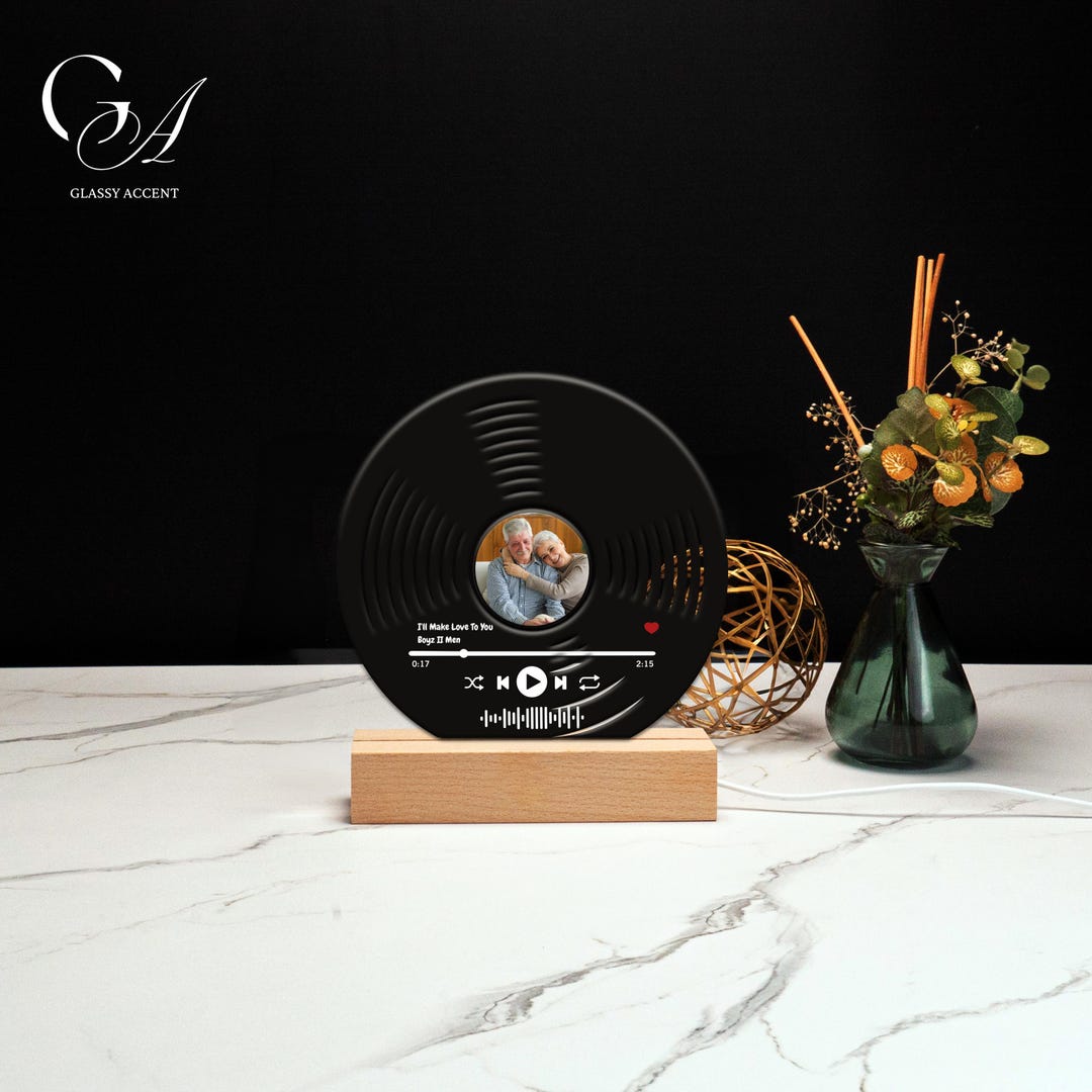 Customized Song Plaque With Photo Acrylic Record, Custom Record With ...