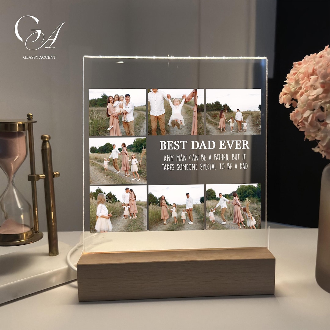 Best Dad Ever Light Acrylic Plaques, Daddy Christmas Gift N,ght Light ...