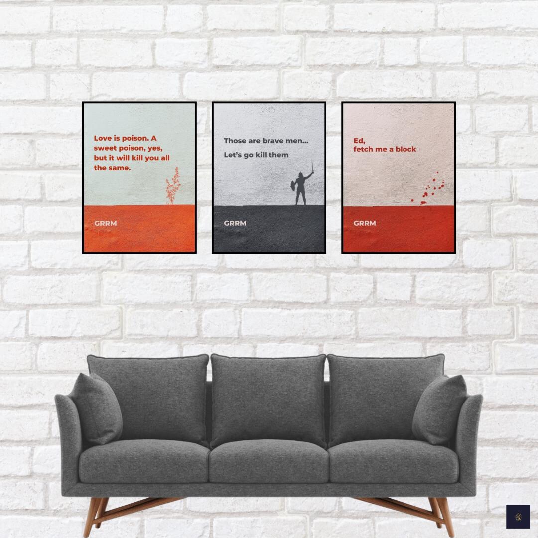 Minimalist ASOIAF Game of Thrones Posters – Gallery Set 3 Printable ...