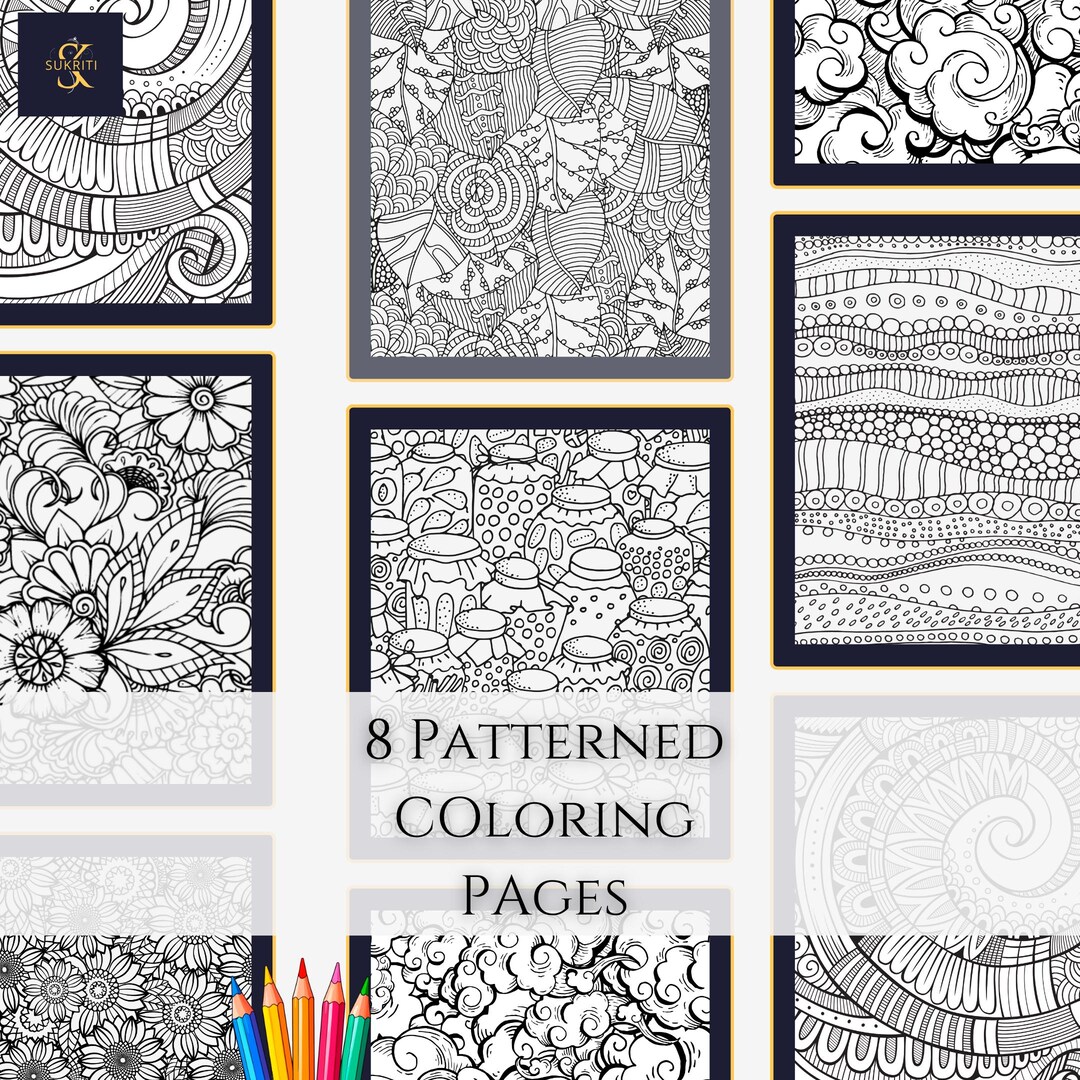 Fun Meditative Pattern Coloring Pages for Adults Printable Coloring ...