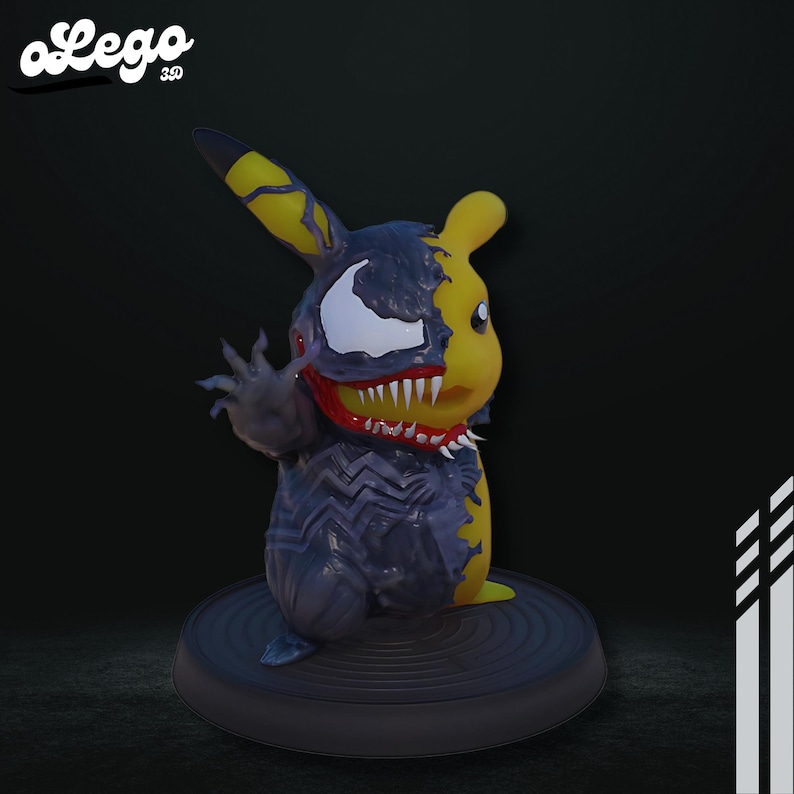 Pikavenom Figure, Pikachu Figure Stl 3D Printing, Venom Figure Stl 3D ...