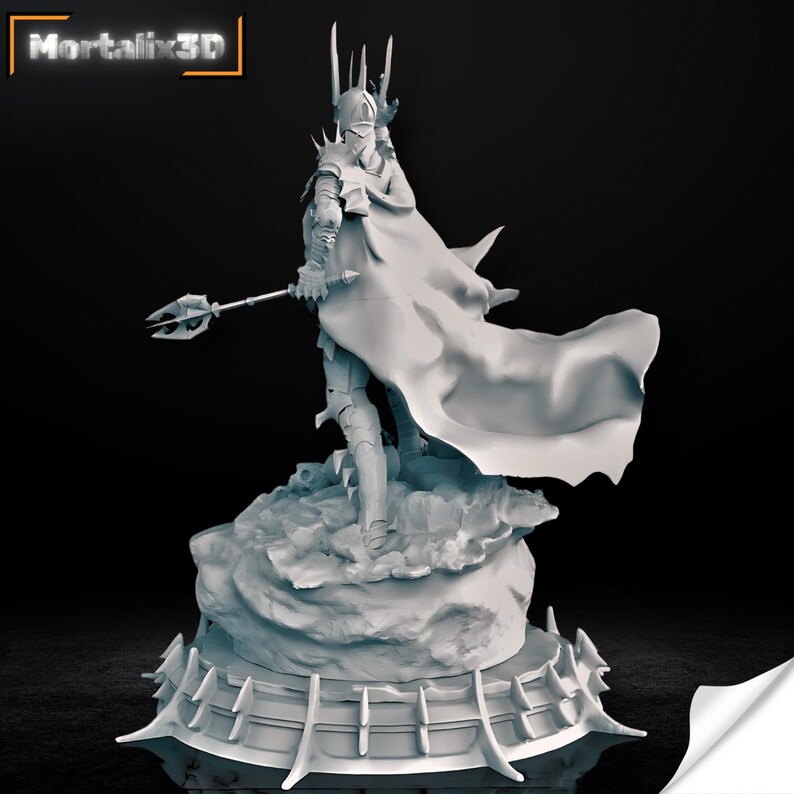 Sauron Dark Lord Statue Figure STL, Full Body Armor 3D Print Model ...
