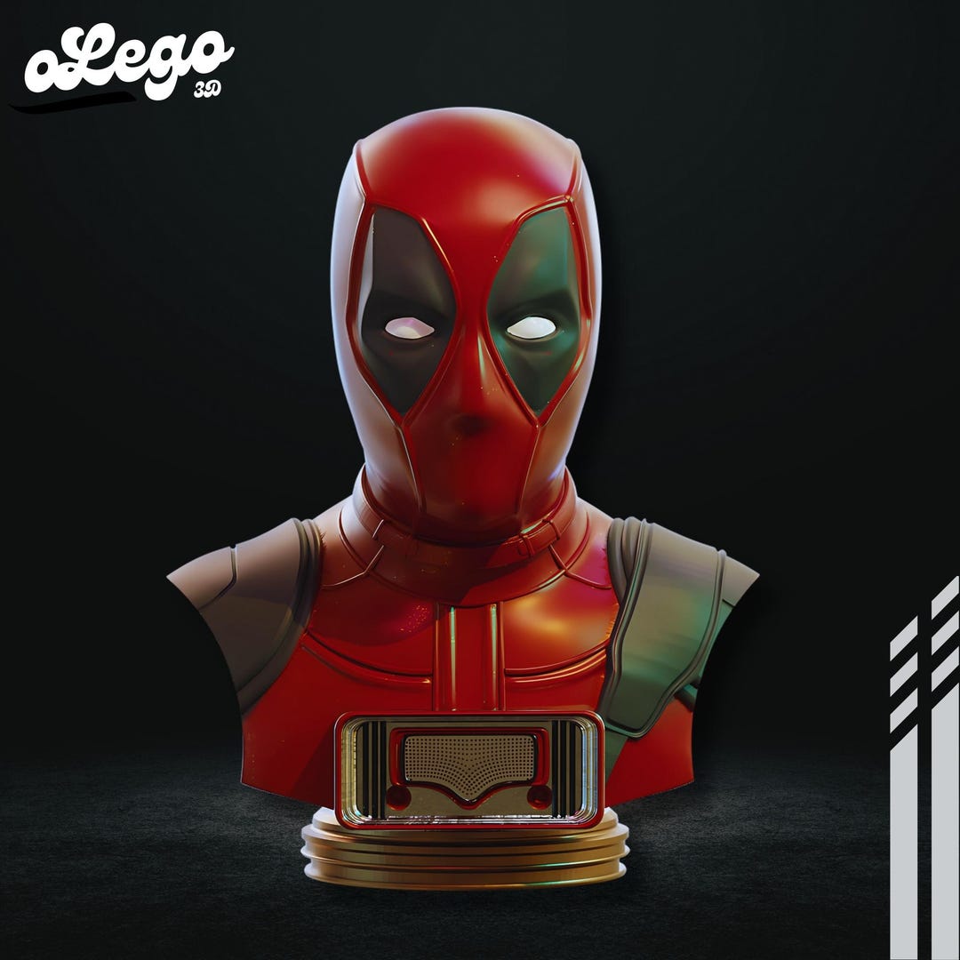 Deadpool Bust, Deadpool Bust Stl 3D Printing, Deadpool Bust Stl 3D ...