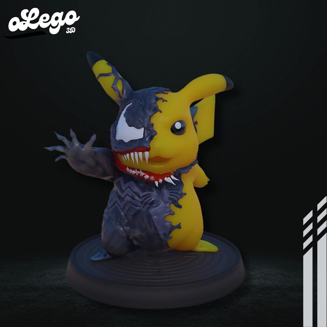 Pikavenom Figure, Pikachu Figure Stl 3D Printing, Venom Figure Stl 3D ...