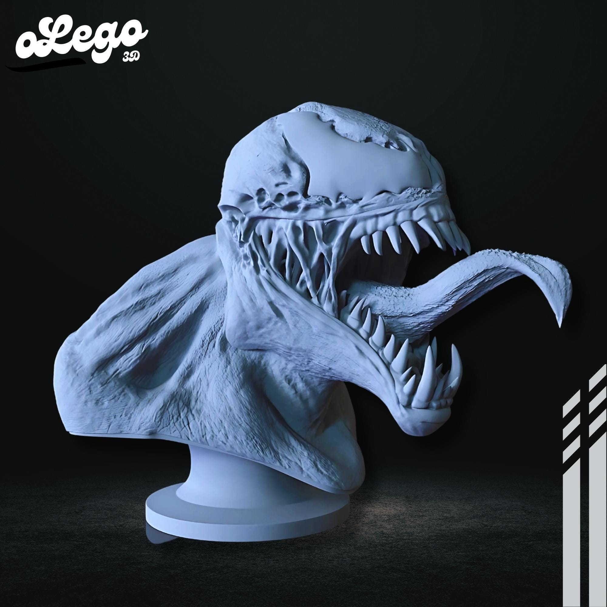 Venom Bust, Venom Bust Stl 3D Printing, Venom Bust Stl 3D Model Design ...