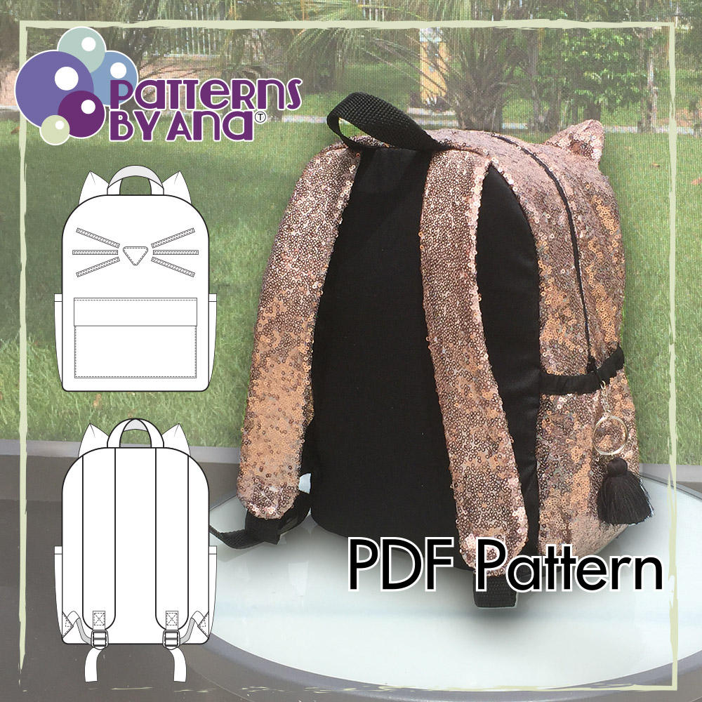Back to School! Girl Kitty Toddler Backpack PDF Sewing Pattern. DIY - Etsy