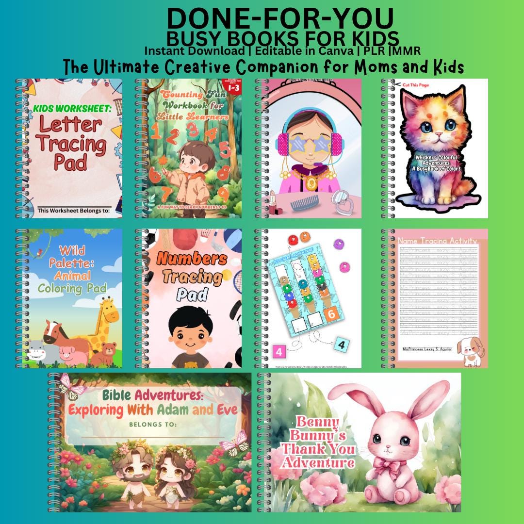 Busy BOOKS FOR Kids: Bundle of 10 Templates Activity Books Learning ...