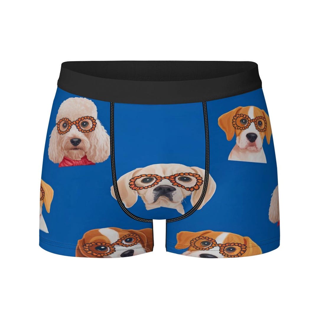 Mens Underwear Dog Print Boxer, Cute and Soft Boxers for Casual Comfort ...