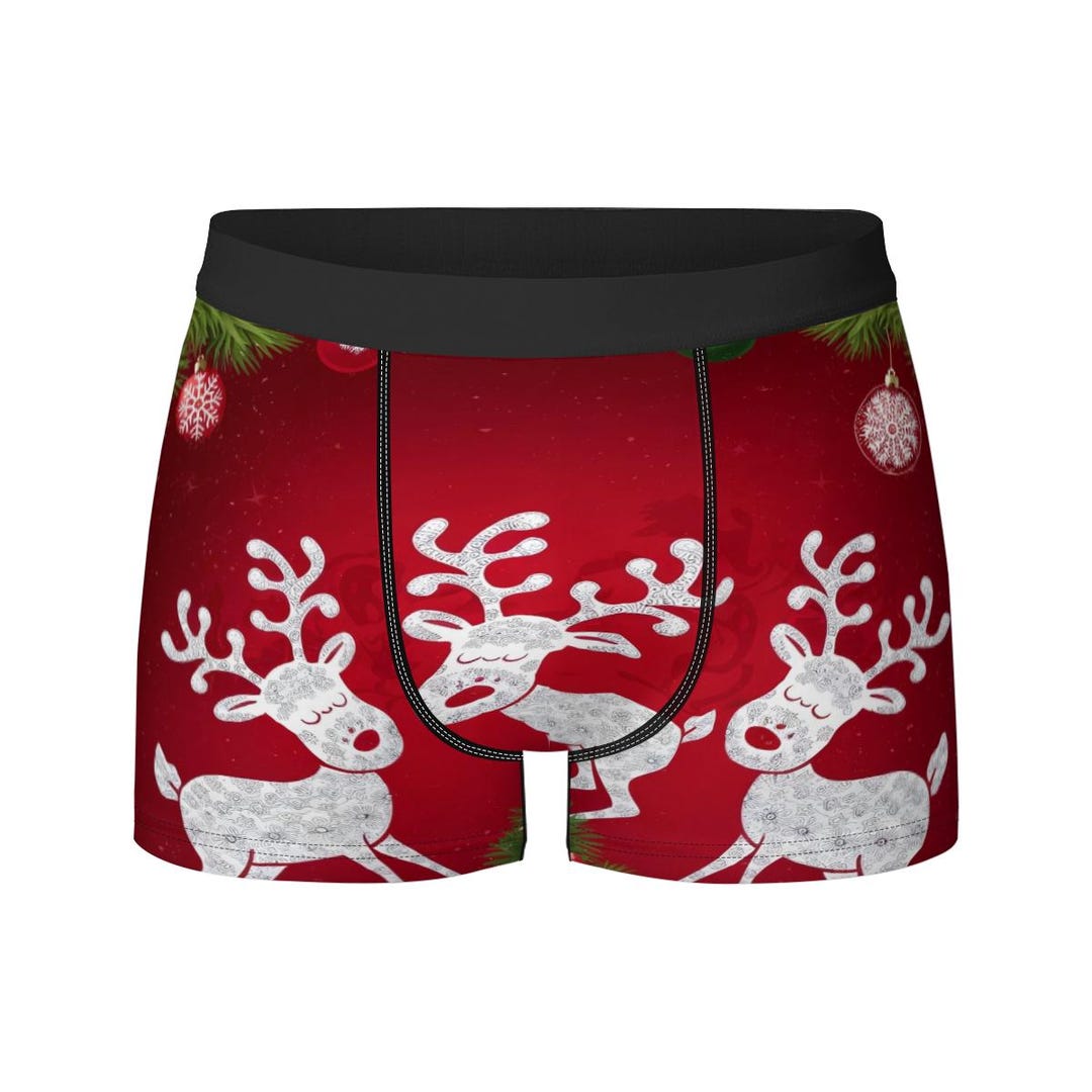 Mens Underwear Christmas Themed Boxers, Fun Santa and Snowman Patterns ...